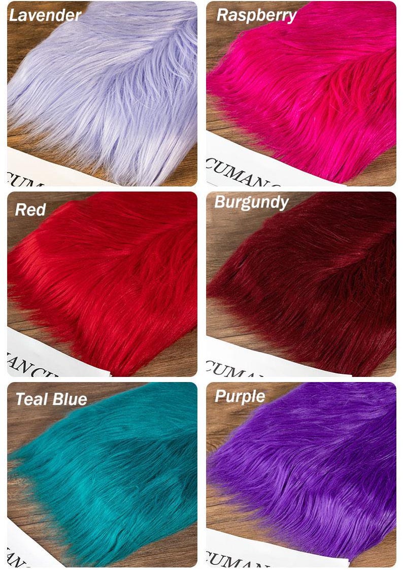 Minky Long Pile Faux Fur Fabric, Cosplay Fursuit Material 50x50cm ...