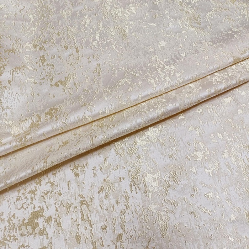 Stunning Gold Jacquard Fabric, Textured Embossed Brocade, Golden ...