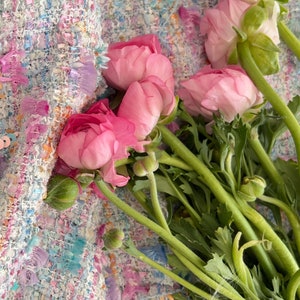 Colorful Tweed Fabric, Rainbow Sequins Tweed Boucle Fabric for Suit ...