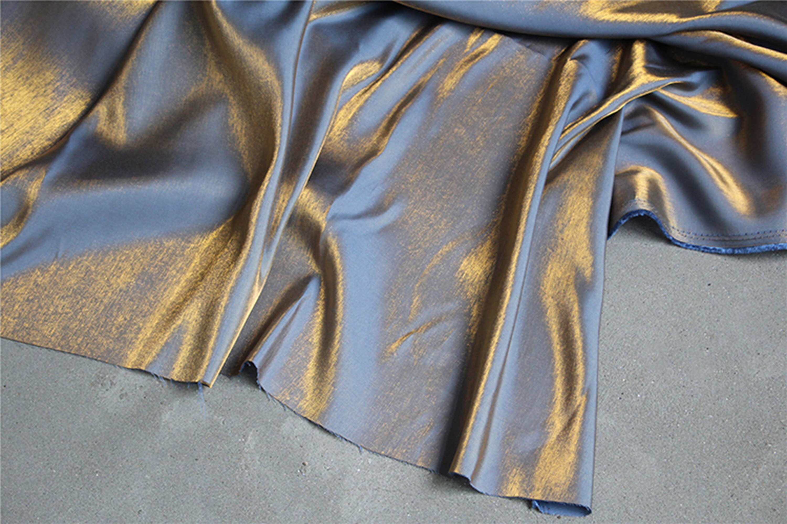 Gradient Gold&grey Reflective Fabric Satin Holographic Fabric | Etsy