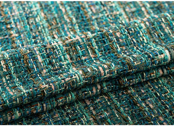 Emerald Green Tweed Boucle Fabric Woven Dense Tweed Fabric - Etsy