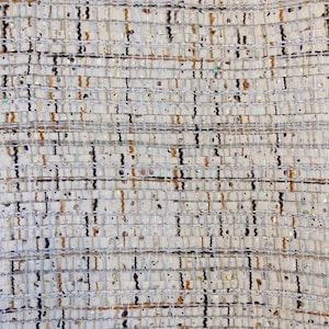 White Woven Tweed Fabric by the Yard, Organza Sequins Tweed Fabric for ...