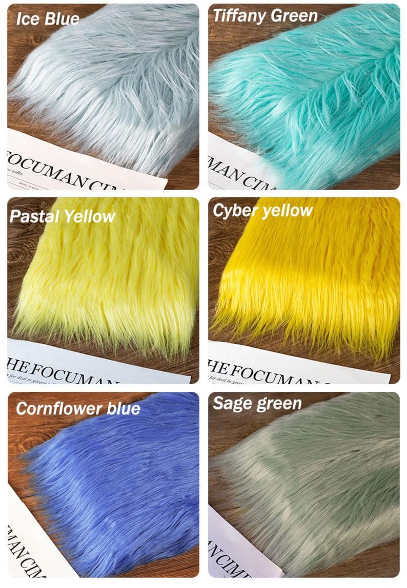 Minky Long Pile Faux Fur Fabric, Cosplay Fursuit Material 50x50cm ...