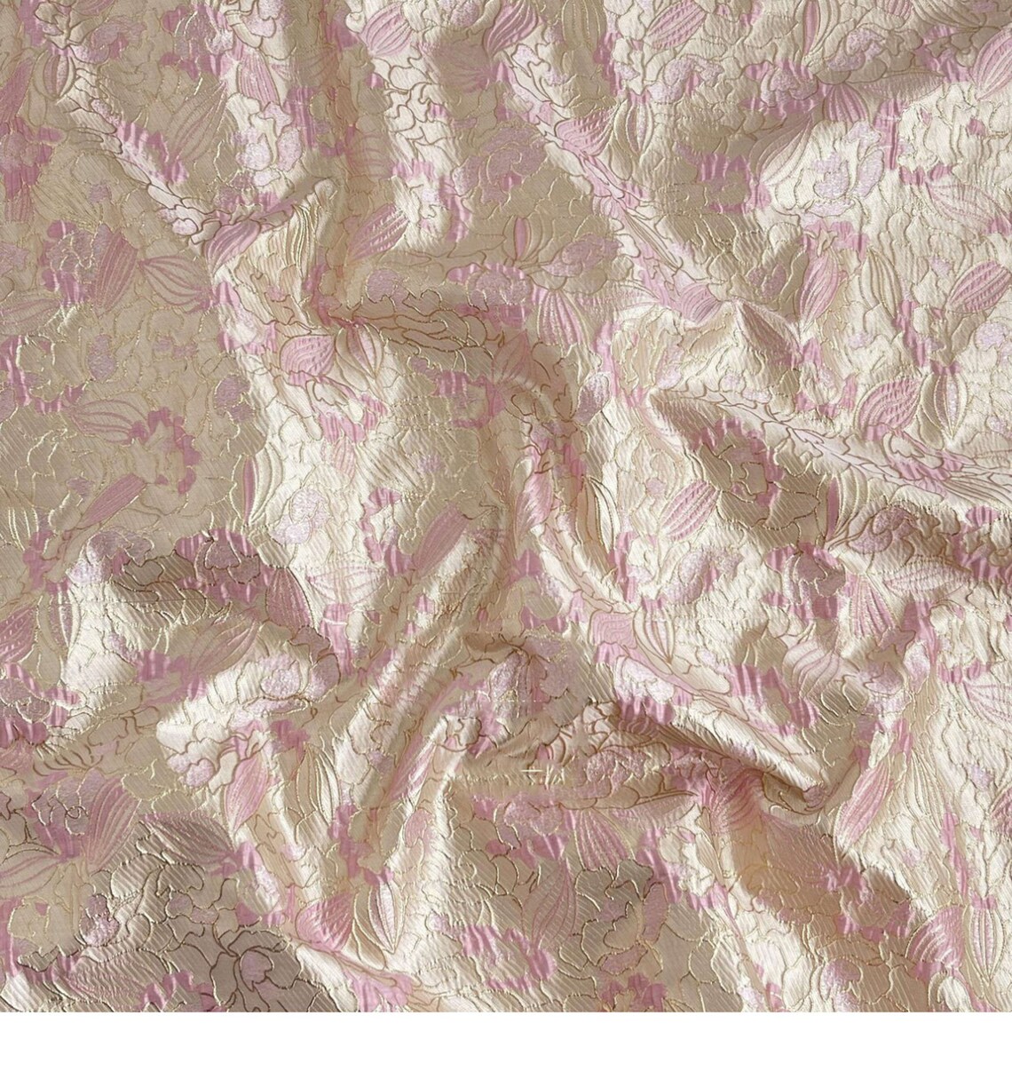 Elegant Gold Jacquard Fabric Embossed Flower Brocade - Etsy