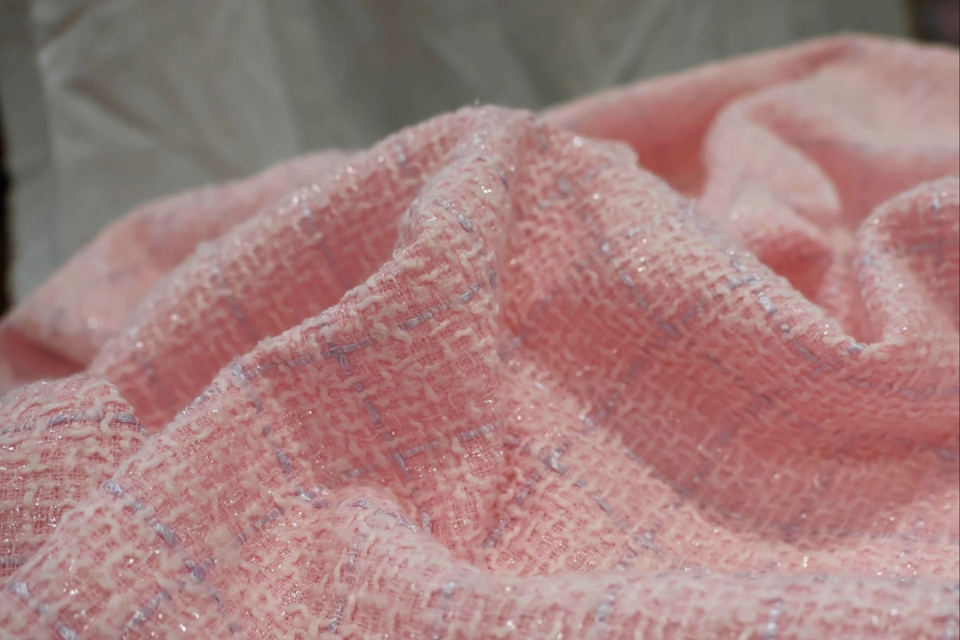 Pink Tweed Fabric, Shimmering Tweed Fabric for Jacket, Suit Coat Fabric ...