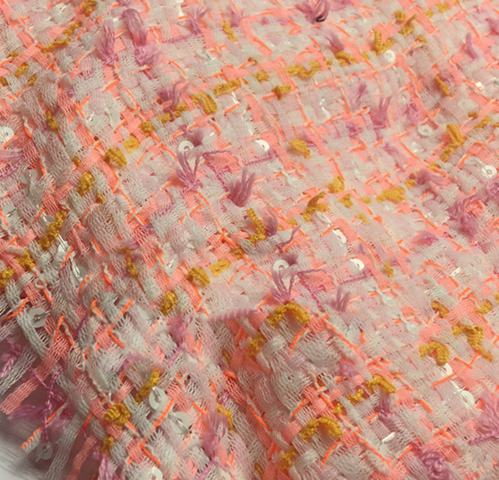 Spring Tweed Boucle Fabric Squins Knitted Woven Fabric Dense - Etsy