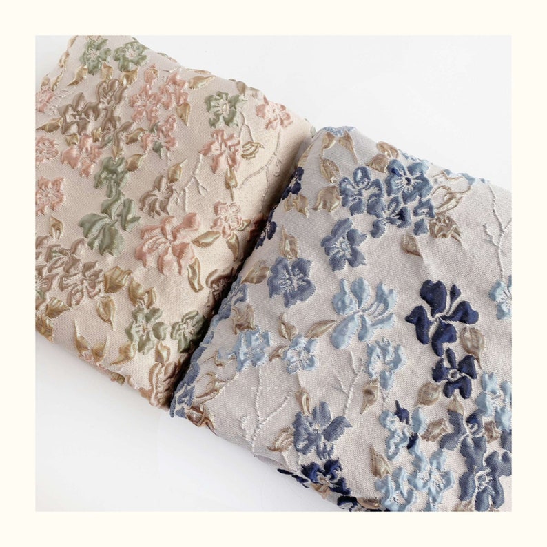 3D Emboss Floral Jacquard Fabric, Damask Fabric Gold Thread Brocade for ...