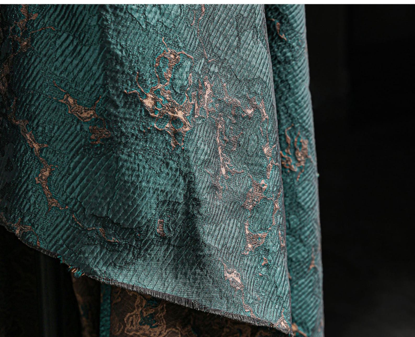 Moss Green Jacquard Fabric, Double Face Snake Texture Brocade, Quality ...