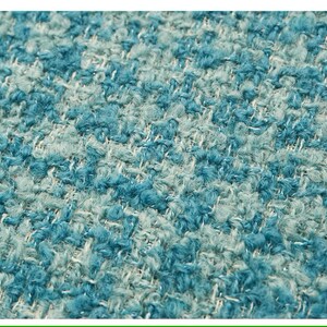 Blue Tweed Fabric by the Yard, Woven Wool Tweed Boucle Fabric for Suit ...
