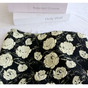 Retro Rose Jacquard Fabric, Embossed Floral Damask Brocade for ...