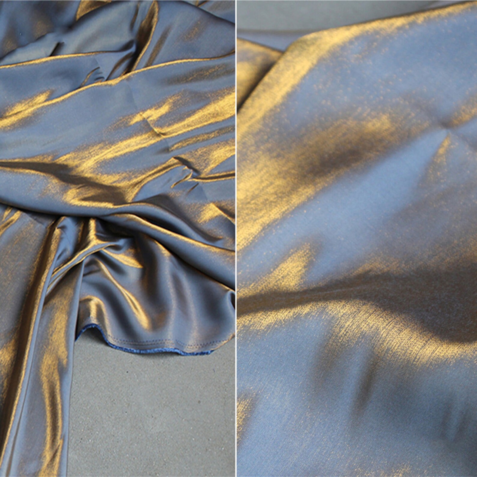 Gradient Gold&grey Reflective Fabric Satin Holographic Fabric | Etsy