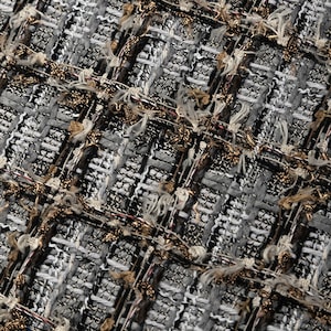 Gray Tweed Fabric, Woollen Tweed Fabric, Blended Fabric for Suit Coat ...