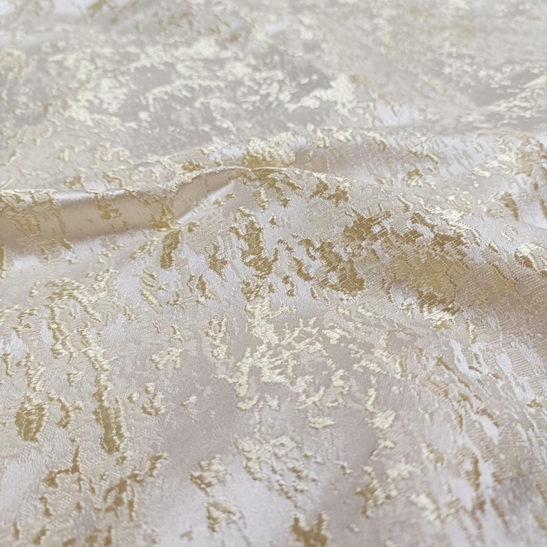 Stunning Gold Jacquard Fabric, Textured Embossed Brocade, Golden ...