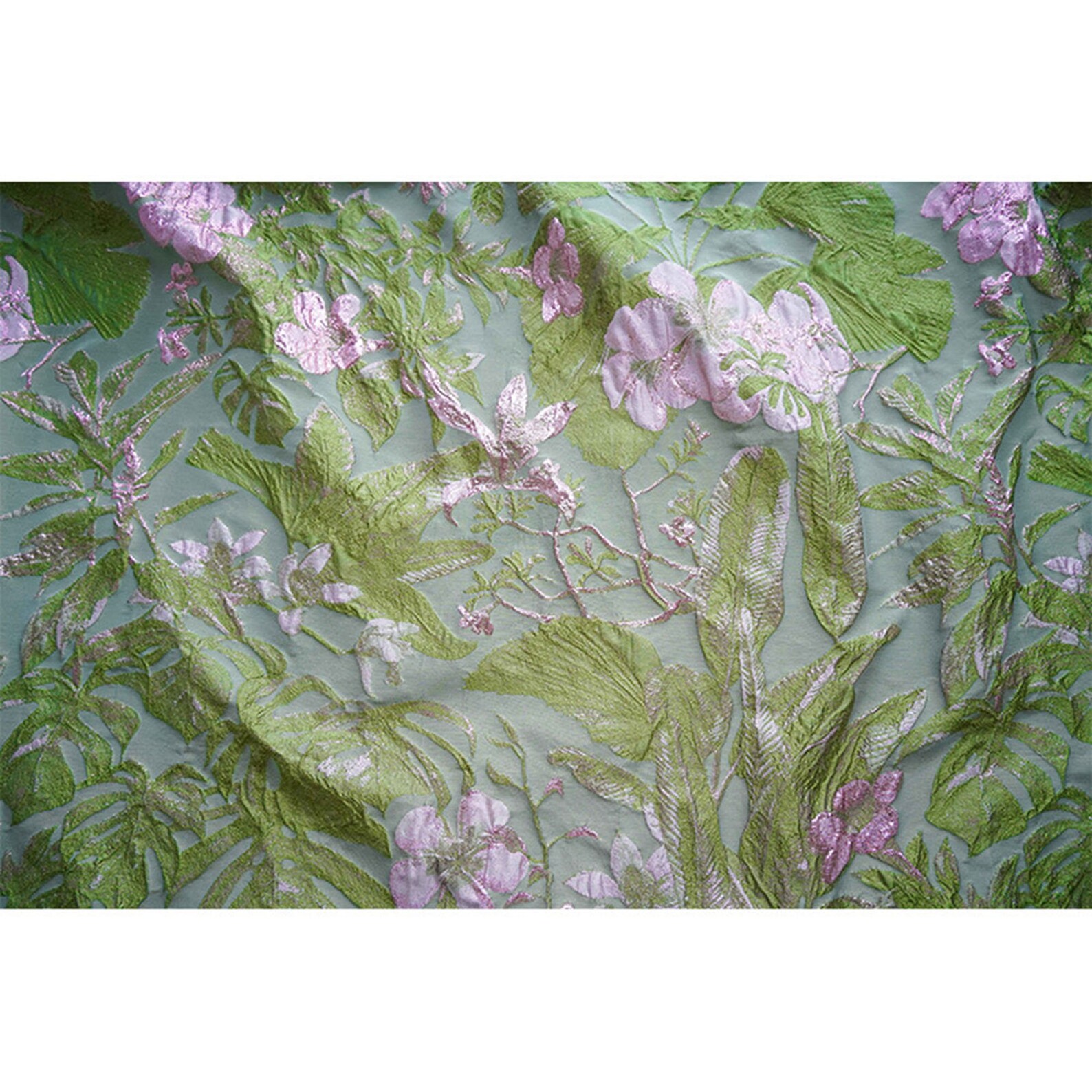 Vibrant Green Jacquard Fabric Embossed Gold Thread Brocade - Etsy