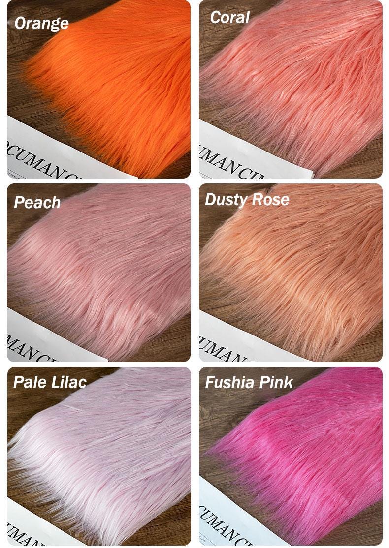 Minky Long Pile Faux Fur Fabric, Cosplay Fursuit Material 50x50cm - Etsy