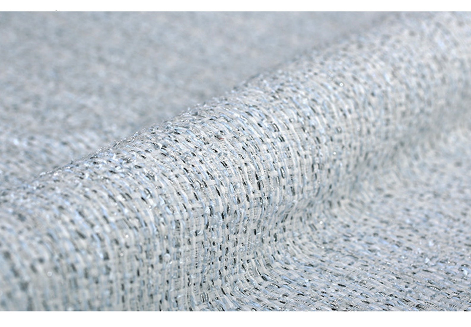 1 Yard Ice Blue Tweed Boucle Fabric Wool Woven Fabric With | Etsy