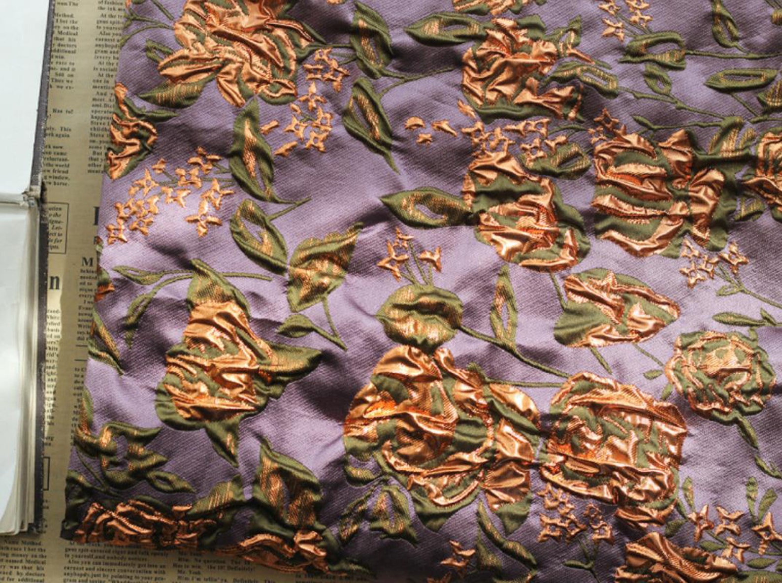 Luxury Gold Floral Jacquard Fabric, 3D Emboss Brocade, Grey Damask ...