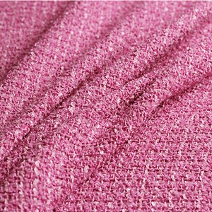 Fushia Tweed Boucle Fabric, Woven Bright Color Dense Tweed Fabric for ...