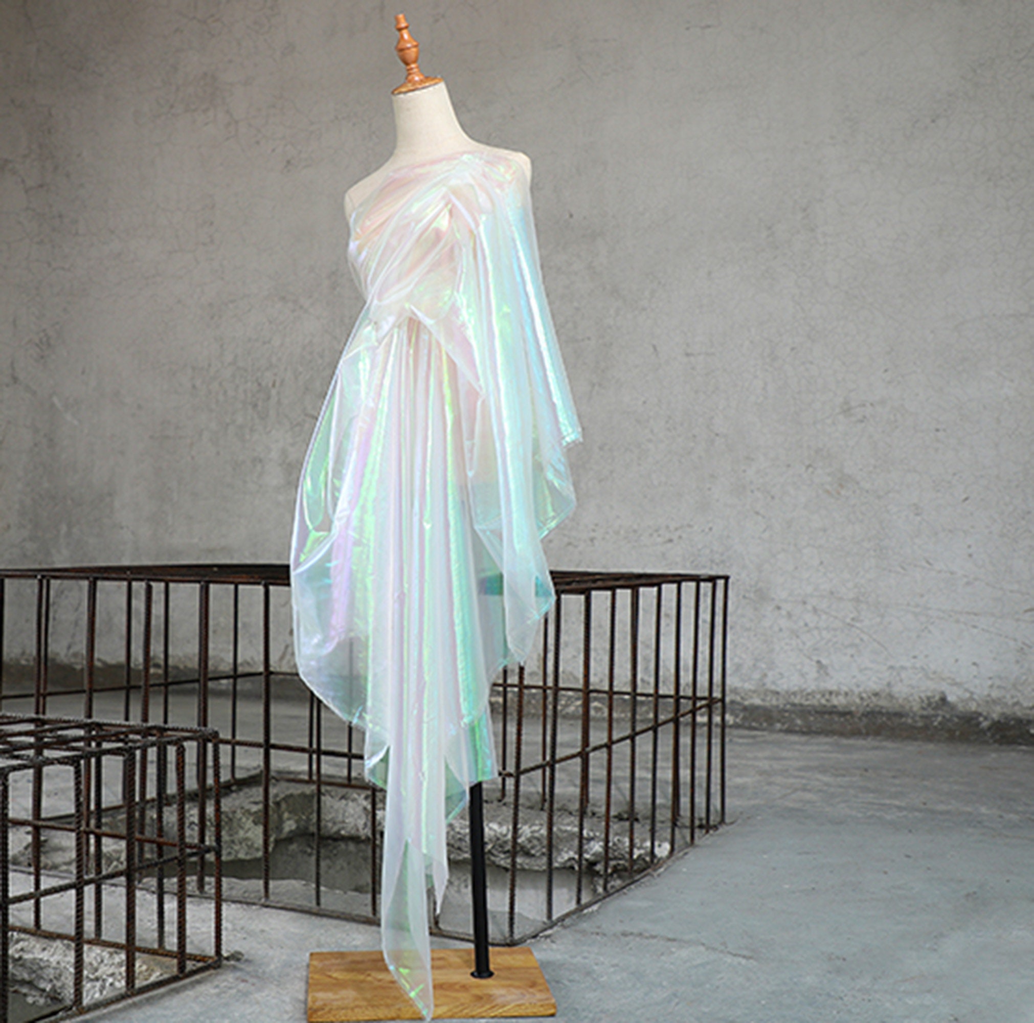 Psychedelic Laser Gauze Holographic Lace Fabric Transparent | Etsy