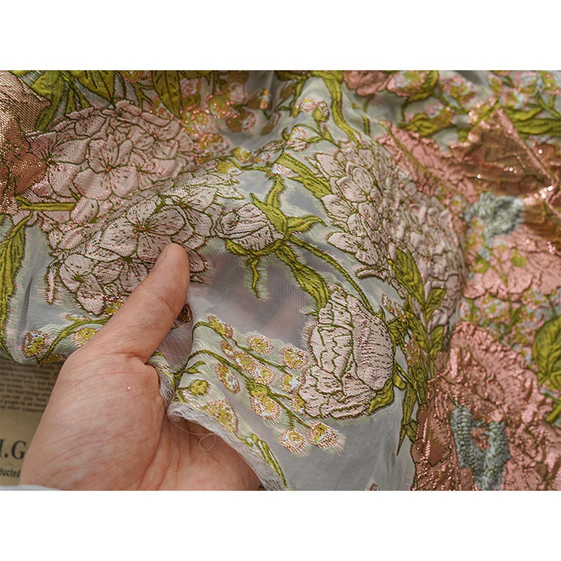 Gorgeous Jacquard Fabric Embossed Floral Brocade Shimmer Gold - Etsy