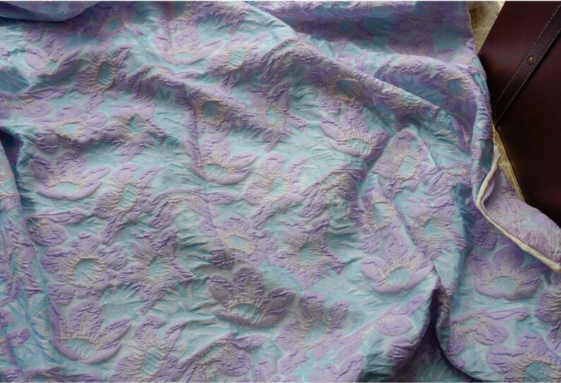 Lilac Blossming Jacquard Fabric Embossed Floral Damask - Etsy