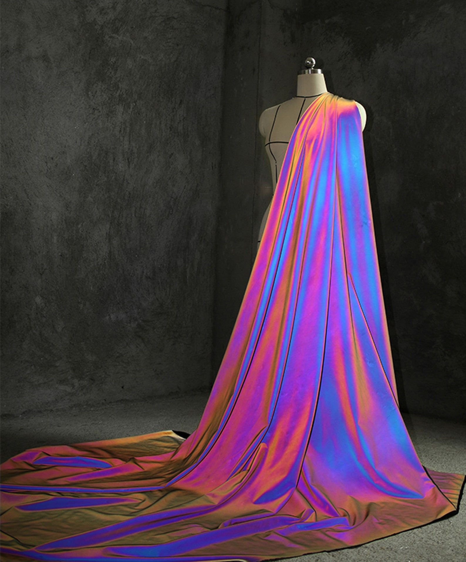 Colorful Reflective Laser Holographic Fabric Illusion Hologram Fabric ...