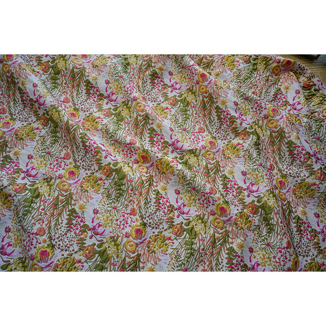 Blossming Jacquard Fabric Embossed Floral Damask Brocade for - Etsy
