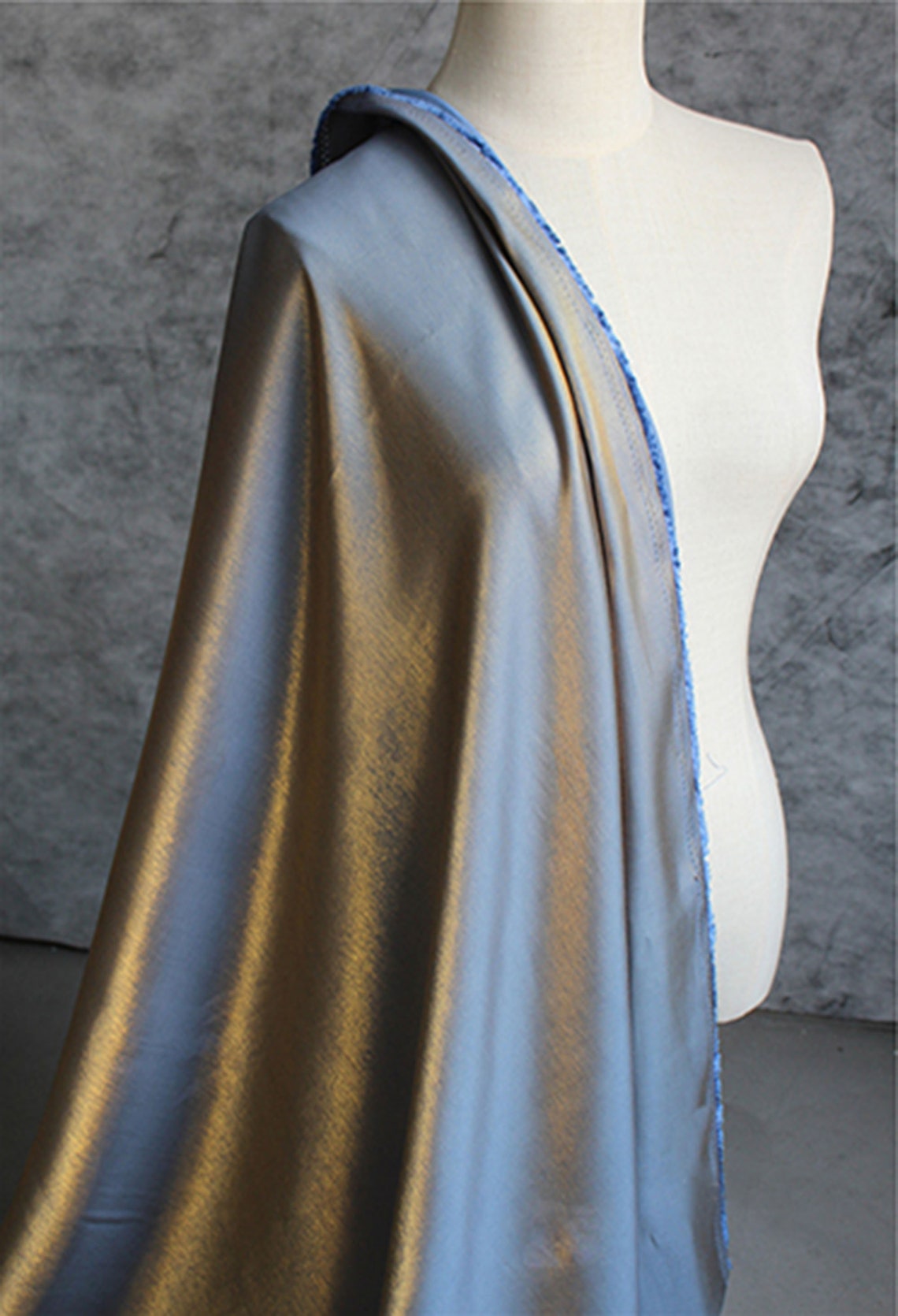 Gradient Gold&grey Reflective Fabric Satin Holographic Fabric | Etsy