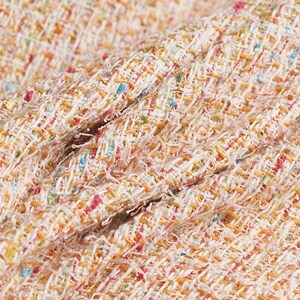Colorful Yarn Tweed Boucle Fabric by the Yard, Woven Tassel Tweed ...
