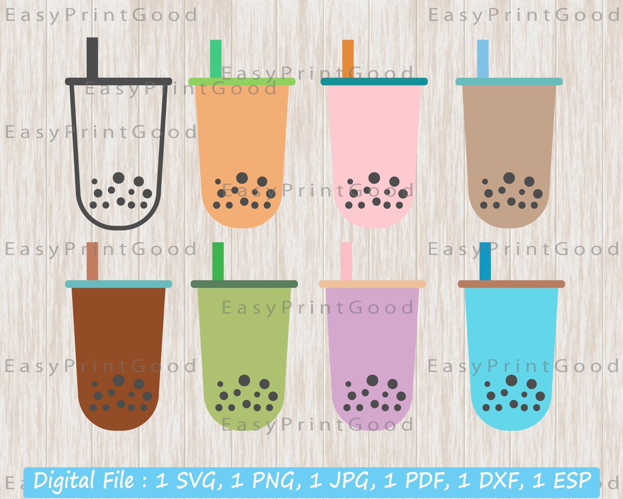 Bubble Tea Svg Boba Tea Svg Bubble Milk Tea Clipart Bubble - Etsy UK
