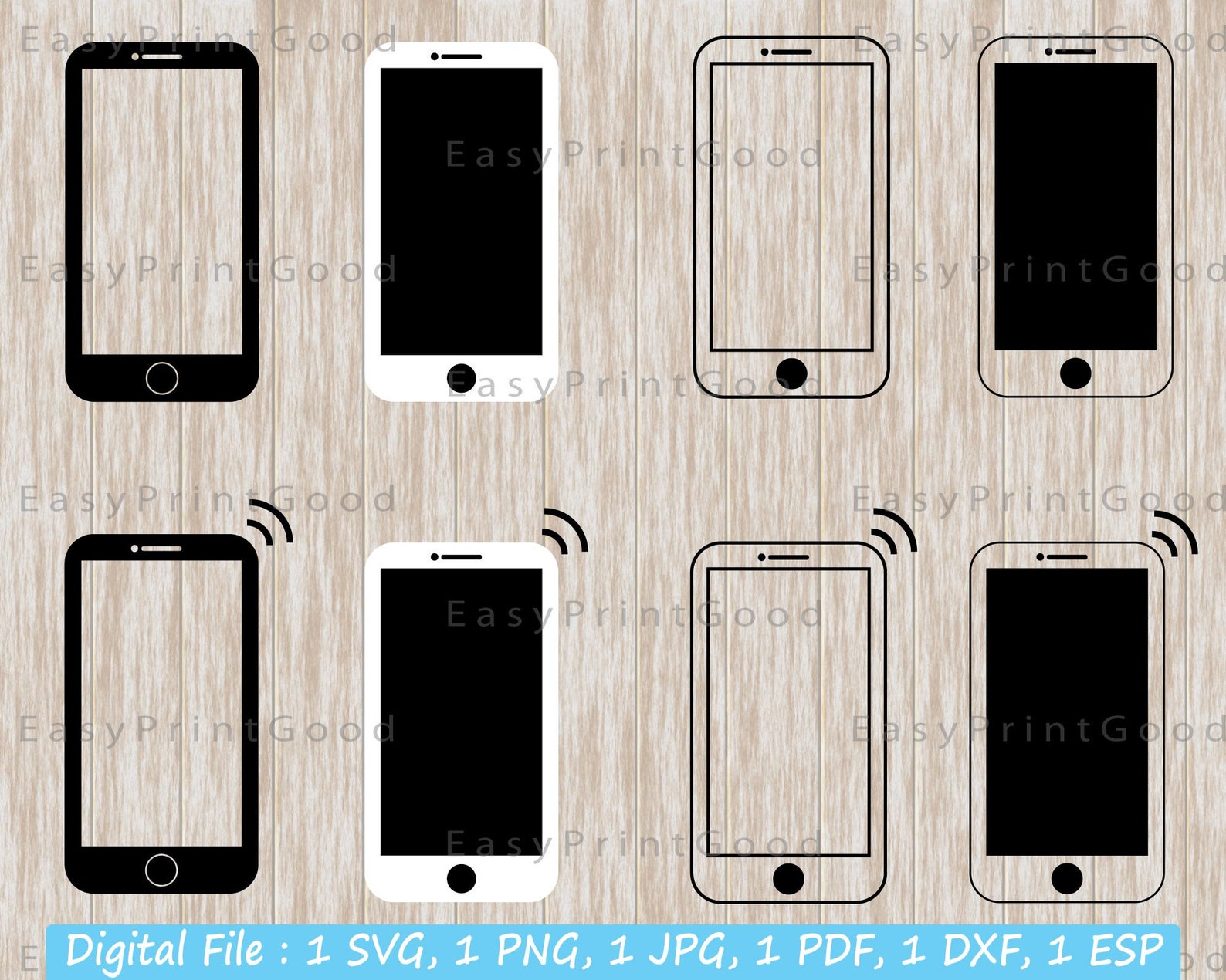 Phone Svg Cell Phone Svg Phone Clipart Cell Phone Clipart | Etsy