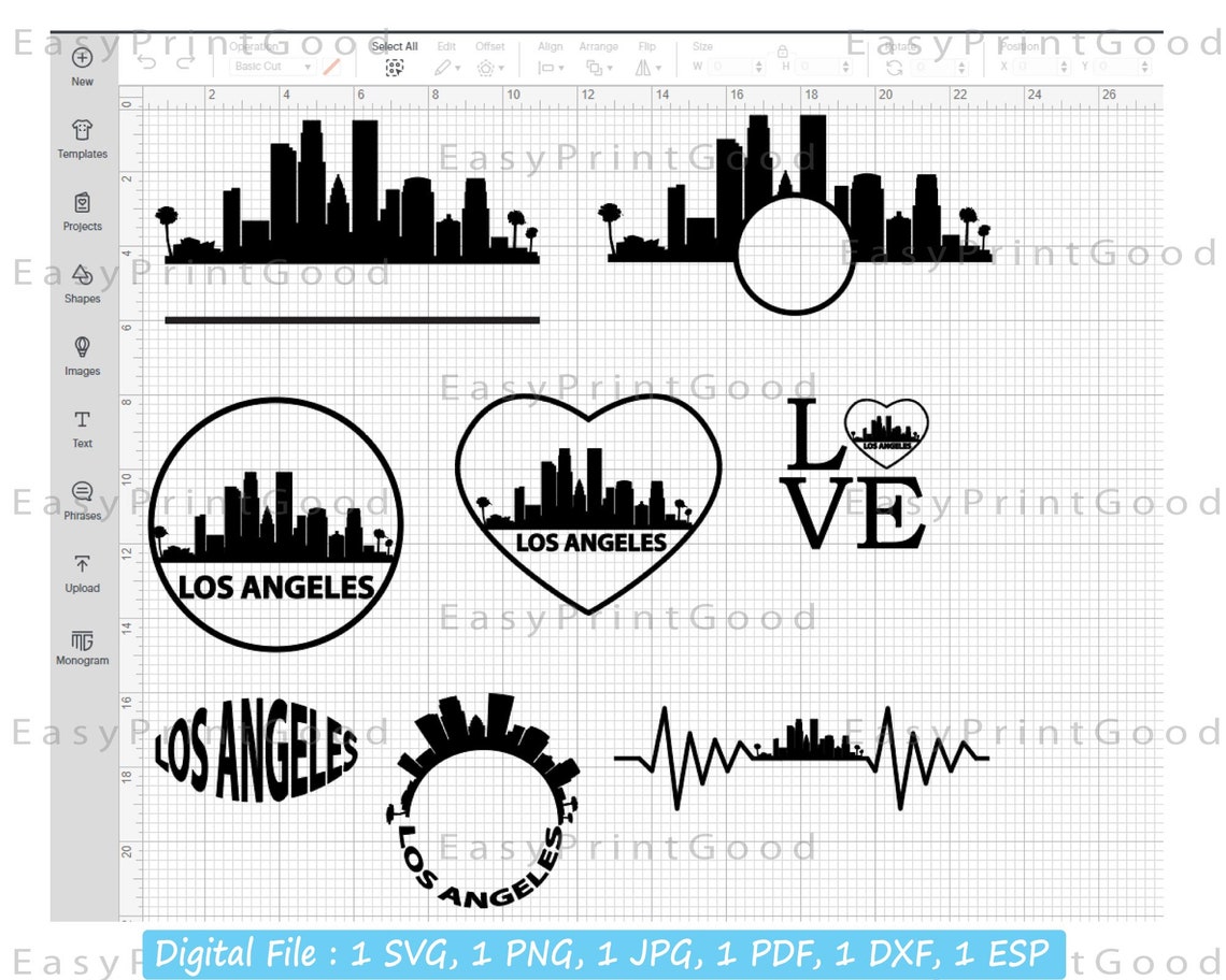 Los Angeles Frame Svg Bundle Los Angeles Svg California - Etsy