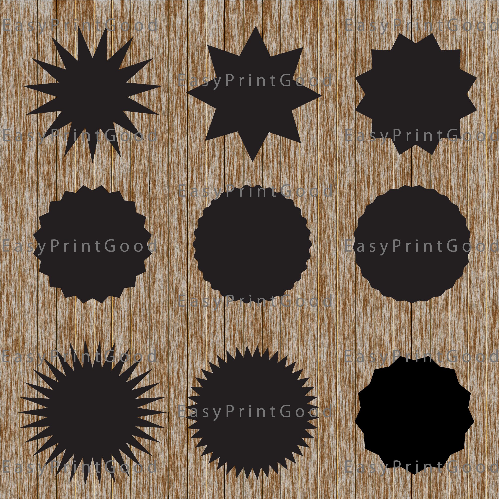 Label Label Clipart Starburst clipart Label Silhouette | Etsy