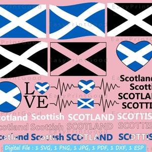 Scotland Flag Bundle Svg, Scotland National Flag, Scottish Nation ...