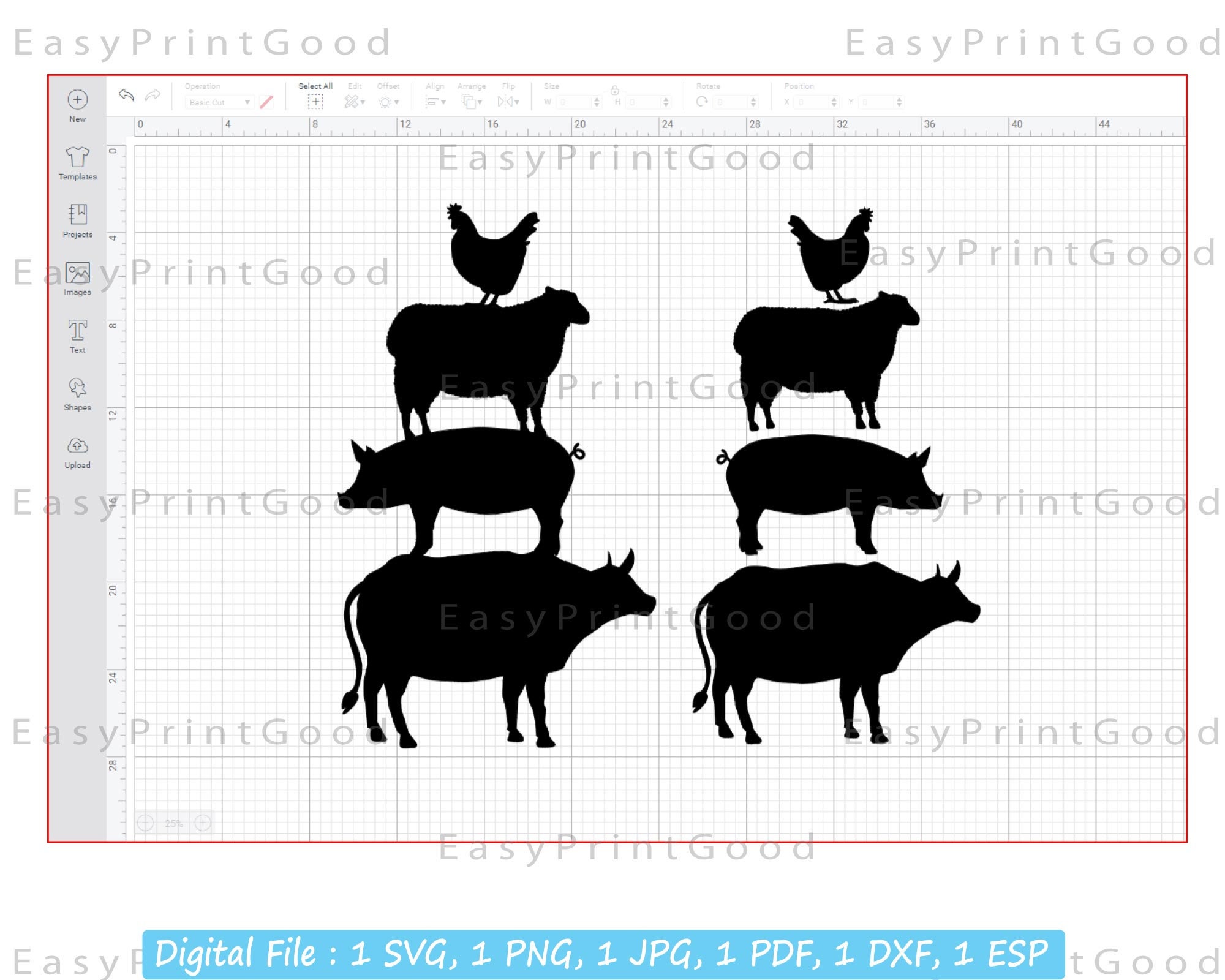 Farm Animal Bundle Svg Farm Animal Svg Farm Farm Animals - Etsy