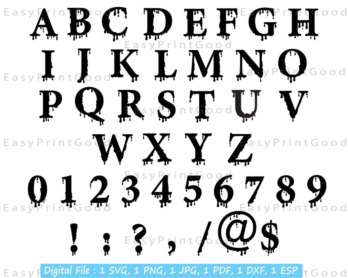 Dripping Font Svg Dripping Alphabet Dripping Monogram - Etsy