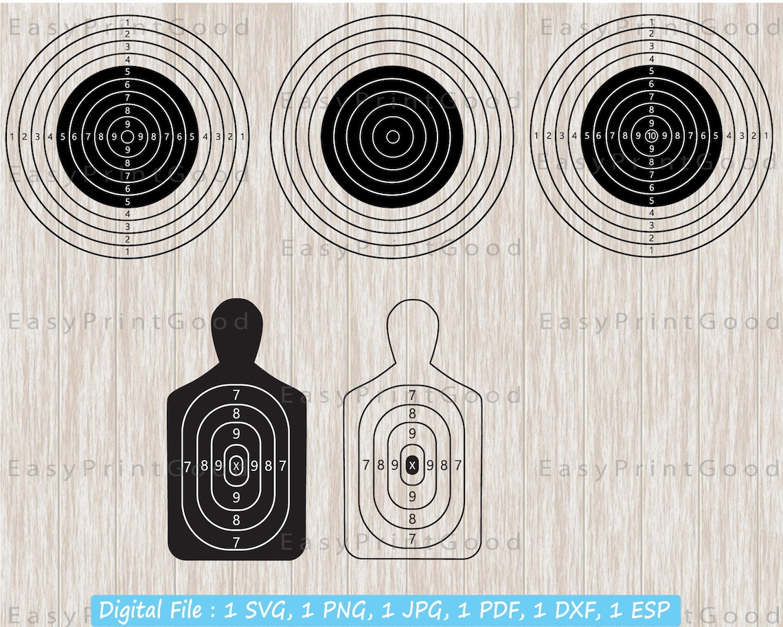 Shooting Target Svg Gun Target Clipart Firing Range Target - Etsy