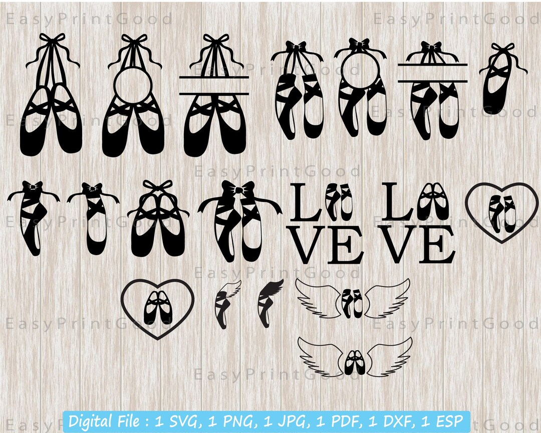 Ballet Shoes SVG Bundle: Ballerina, Pointe Slippers, Dance Cut File ...