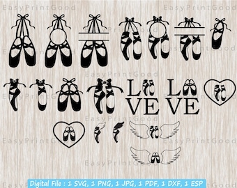 Ballet Slippers SVG Bundle - Etsy