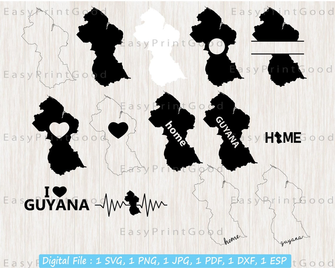 Guyana Svg Bundle Guyana State Guyana Clipart Guyana | Etsy