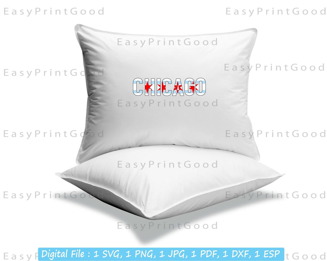 Chicago Flag SVG Bundle: Star Heart, Waving Design (digital Download ...