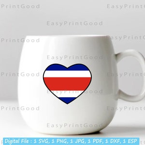 Costa Rica National Flag Svg Bundle, Costa Rica Heart Svg, Map Flag ...