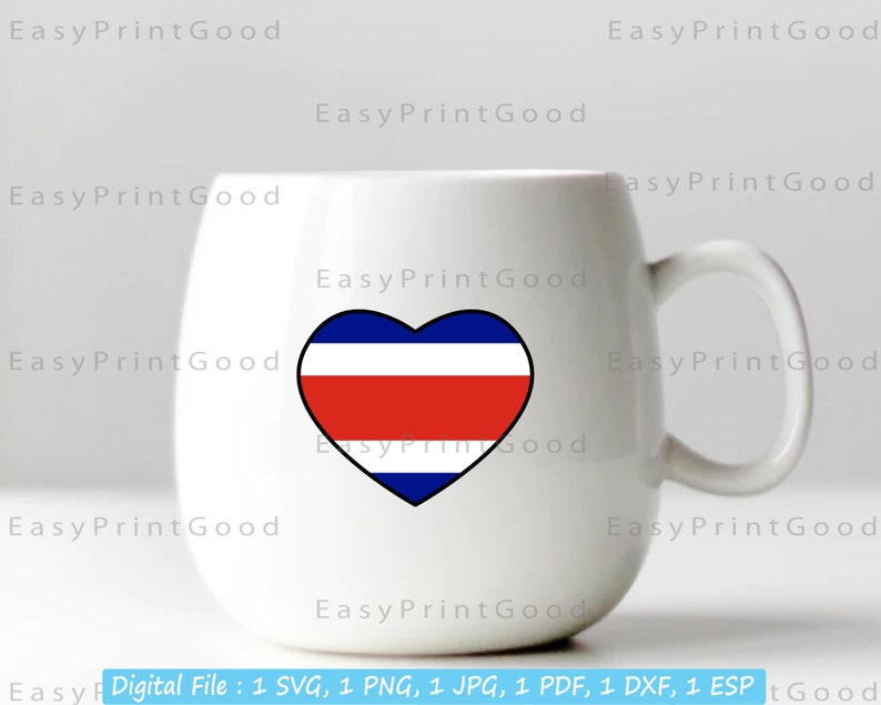 Costa Rica National Flag Svg Bundle Costa Rica Heart Svg Map - Etsy