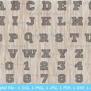 Chevron Alphabet and Numbers Svg Chevron Font Svg Chevron Alphabet Svg ...