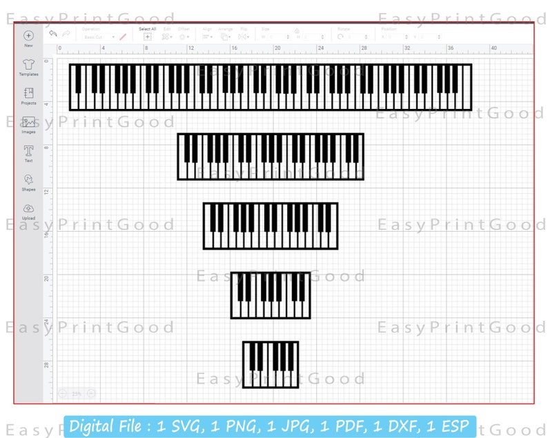 Piano Keyboard Svg Piano Keys Svg Piano Keyboard Clipart | Etsy Canada