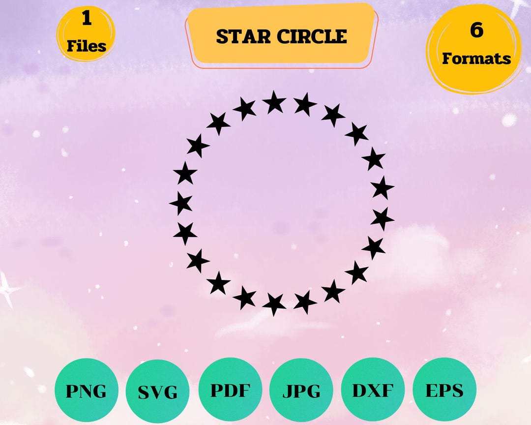 Star Monogram Frame Circle Frame Clipart Frame Sign Digital Clipart for ...