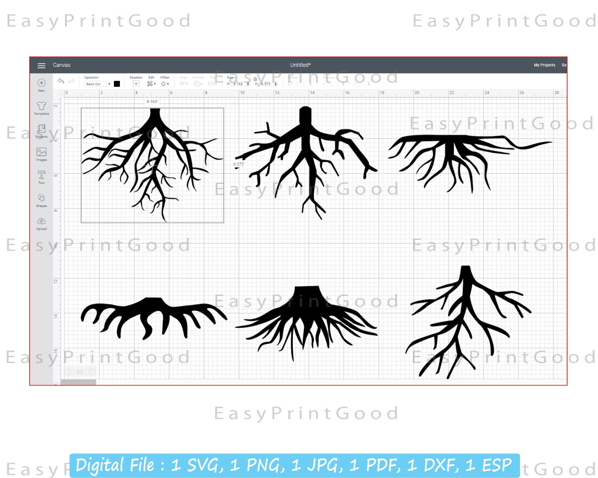 Tree Roots SVG Clipart: Family Roots Vector, Cricut Cut File (digital ...
