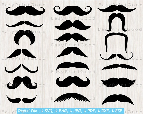 21 Bigote Bundle Svg Bigote Svg Silueta bigote Formas - Etsy México