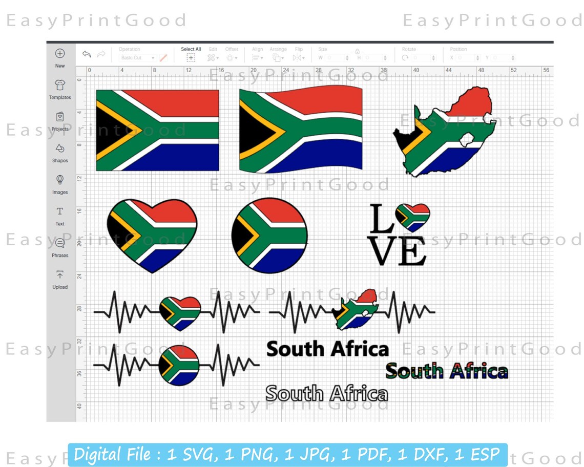 South Africa Flag Svg Bundle South Africa Name Text Word - Etsy