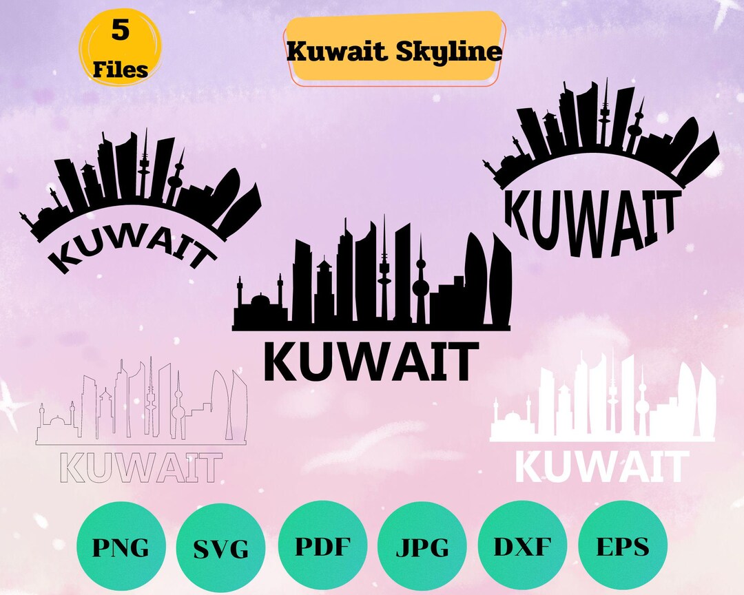 Kuwait Frame Svg Bundle, Kuwait City Svg, Kuwait Skyline Cityscape ...